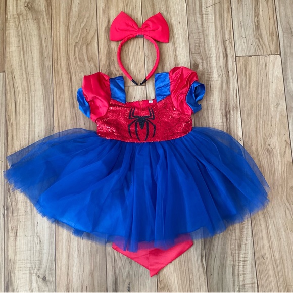 Dresses | Spiderman Tutu Costume For Toddler Girls Party Dress With ...